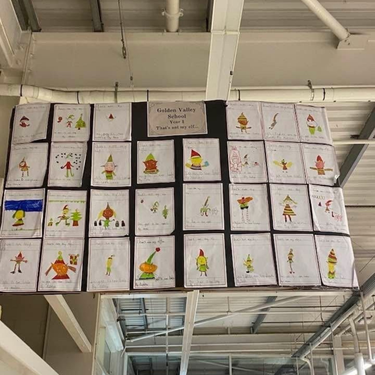 Golden Valley Primary School - Year 1 Writing on display in Tesco